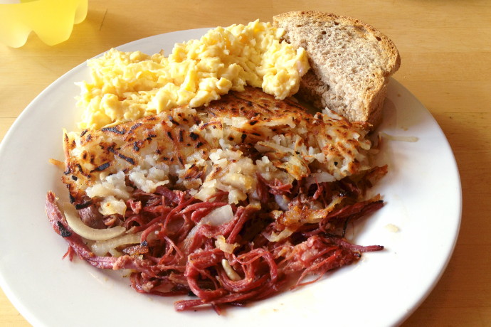 Photo: Corned Beef Hash Plate from Dot 2 Dot Cafe, Dorchester, MA ...